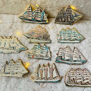 Set of 10 Merrimack Die Cut Paper Ornaments, 1979, Tall Ships - Etsy