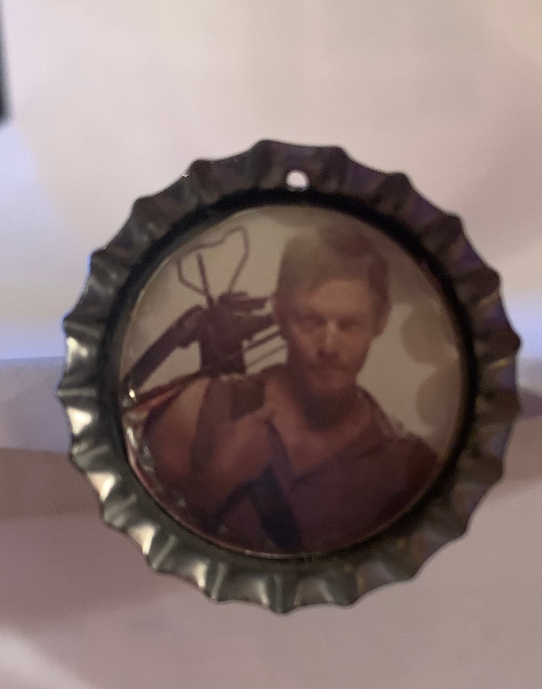 TWD the Walking Dead Daryl Bottle Cap Face Mask Holder Car Vent Clip ...