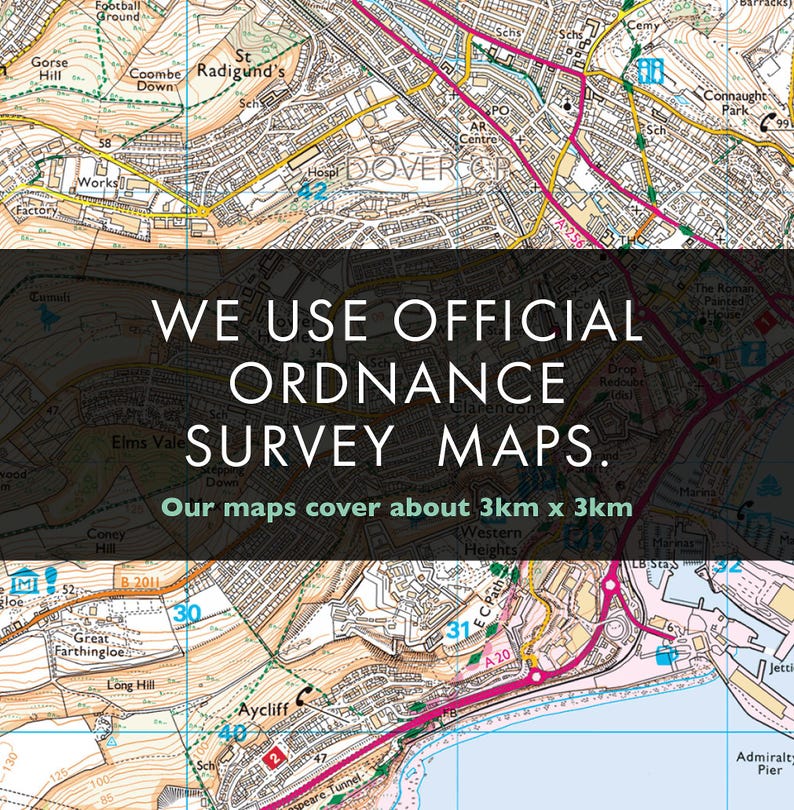 Personalised Custom Made UK Map Print OS Maps Homeowner House Warming ...