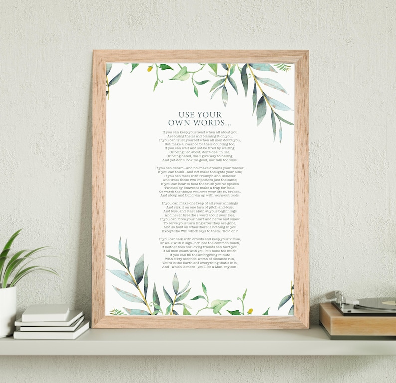 Use Your Own Poem Personalised Print Framing Art Custom Made Gift ...