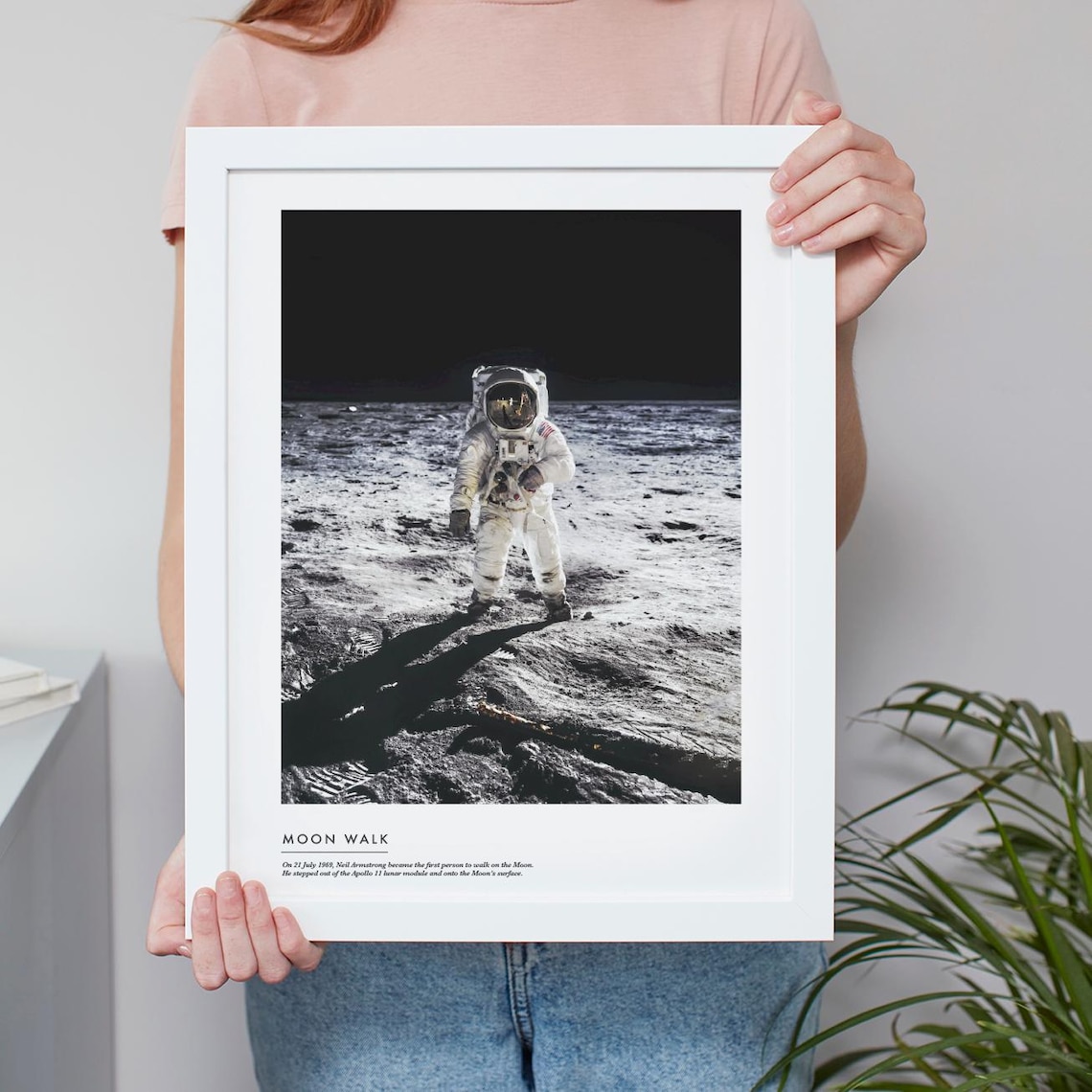 Set of Three Iconic Space Unframed Prints, Moonwalk Earthrise Universe ...