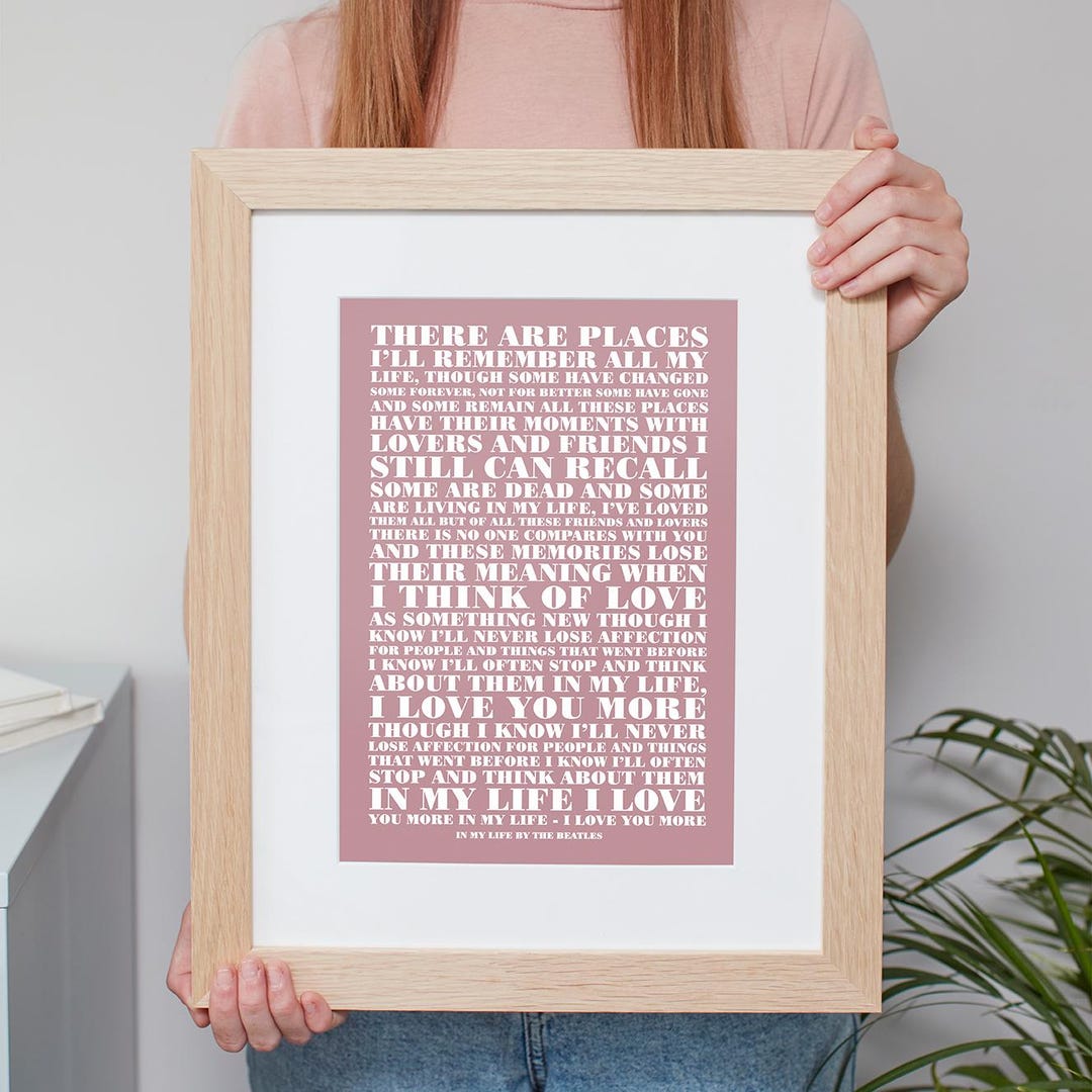 Use Your Own Song Lyrics Words Personalised Custom Made Print. Framing ...