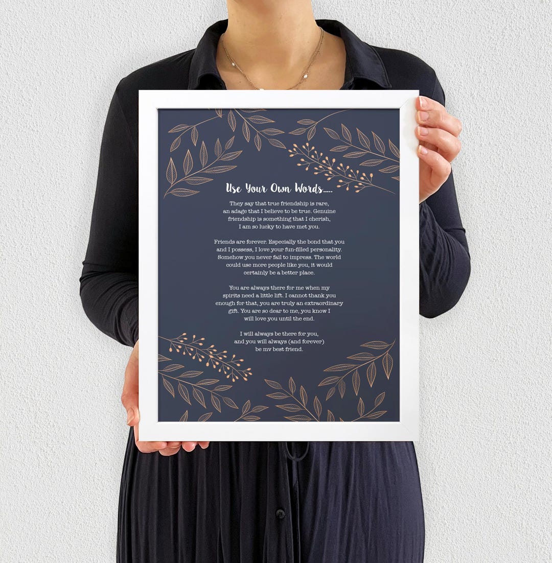 Use Your Own Poem Personalised Print Framing Art Custom Made Gift ...