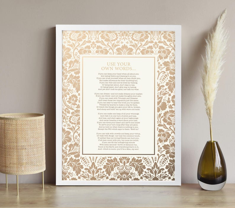 Use Your Own Poem Personalised Print Framing Art Custom Made Gift ...