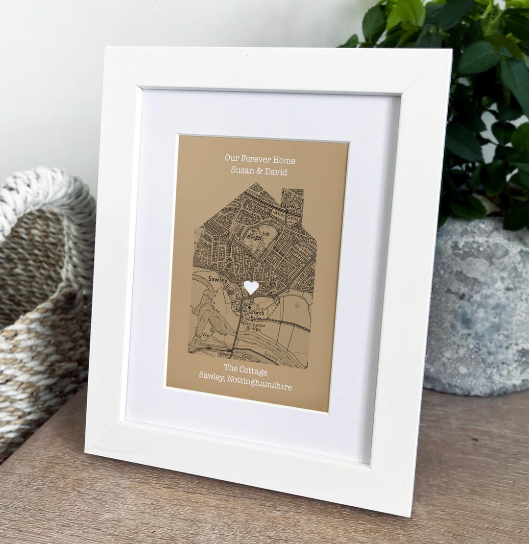 Personalised Custom Made UK Map Print OS Maps Homeowner House Warming ...