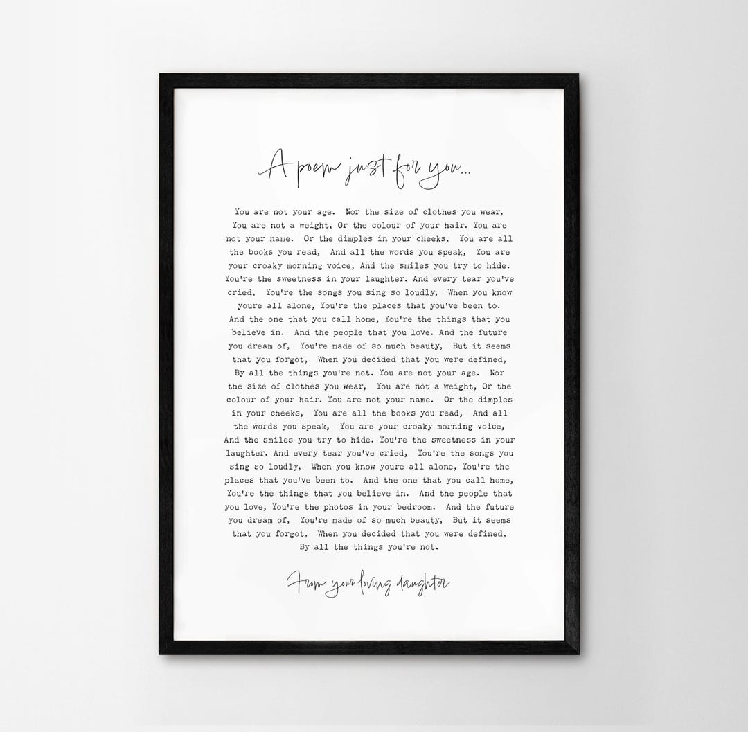 Custom Made Poem Print Use Your Own Words Personalised Anniversary Gift ...
