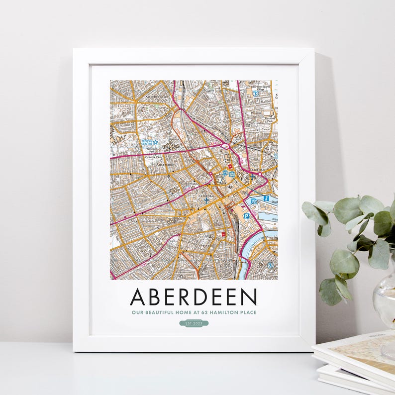 Personalised Custom Made UK Map Print OS Maps Homeowner House Warming ...