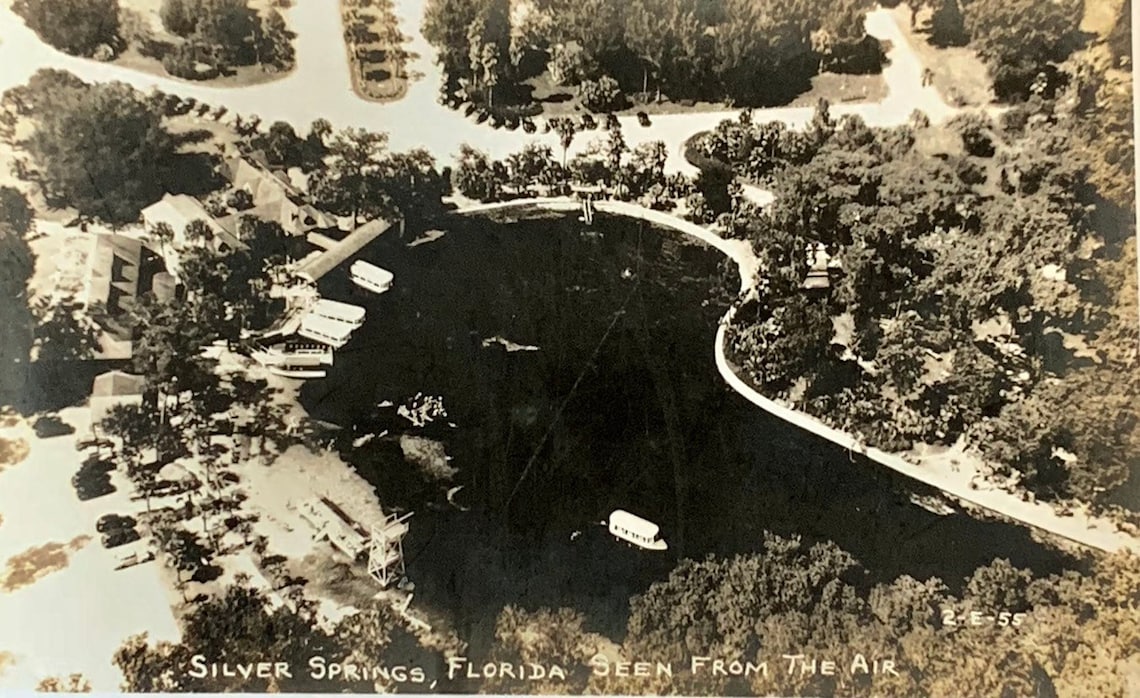 Vintage Real Photo Postcard, Silver Springs, Florida, Seen From the Air ...