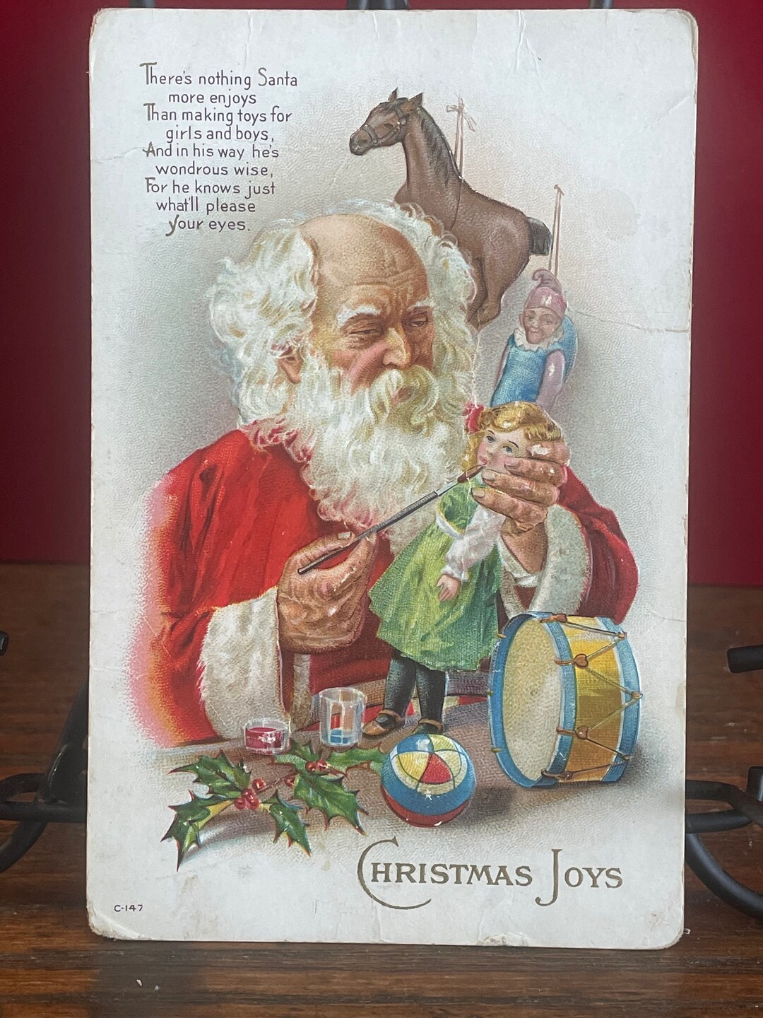 CH9G, Antique, Christmas, Postcard, Christmas Joys, Christmas Verse ...
