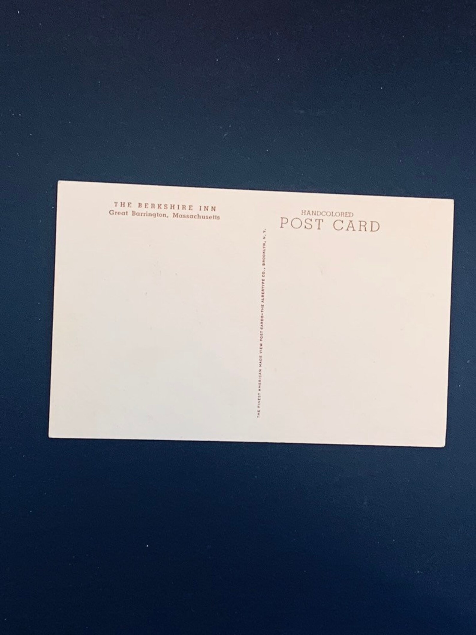 Vintage Hand Colored Postcard the Berkshire Inn Great - Etsy