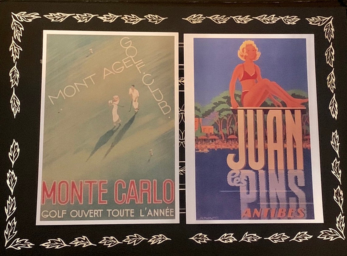 Greetings From the French Riviera Two Large Postcards Baker - Etsy