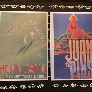 Greetings From the French Riviera Two Large Postcards Baker - Etsy