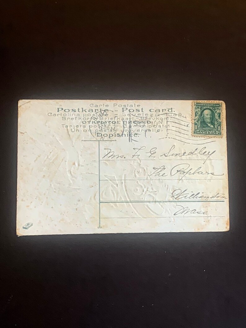 Rare Antique Lightly Embossed New Years Postcard A Happy - Etsy