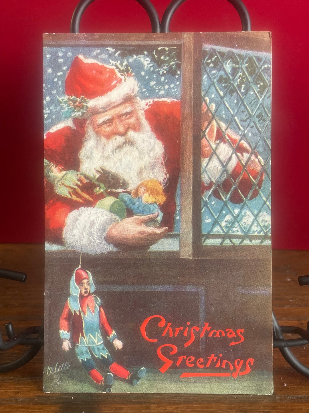 CH5G, Antique, Raphael Tuck, Christmas, Postcard, Christmas Greetings ...