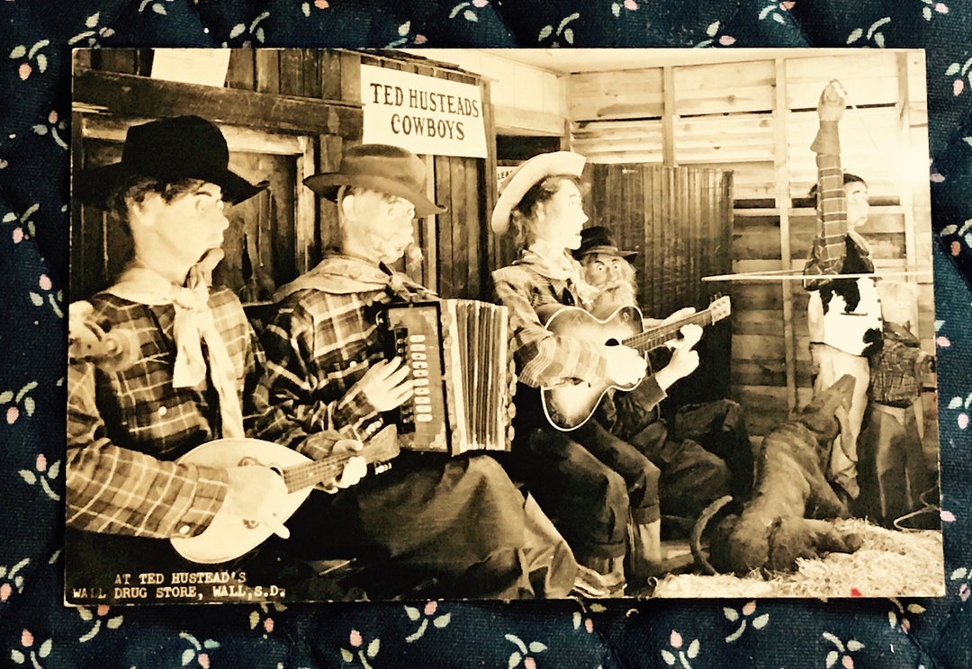 Vintage Real Photo Postcard, Ted Husteads Cowboys, Wall, South Dakota ...