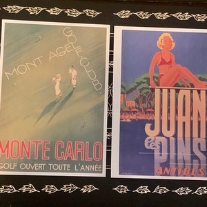 Greetings From the French Riviera Two Large Postcards Baker - Etsy