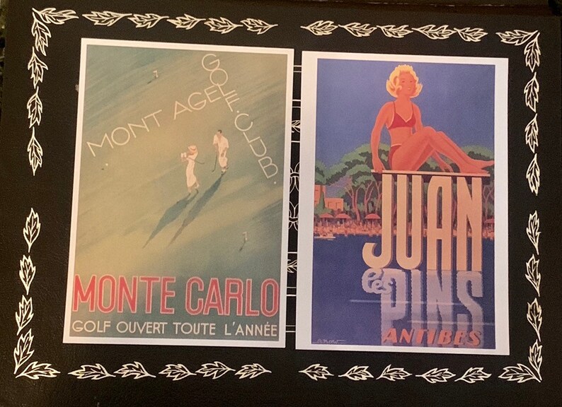 Greetings From the French Riviera Two Large Postcards Baker - Etsy