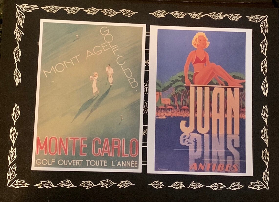 Greetings From the French Riviera Two Large Postcards Baker - Etsy