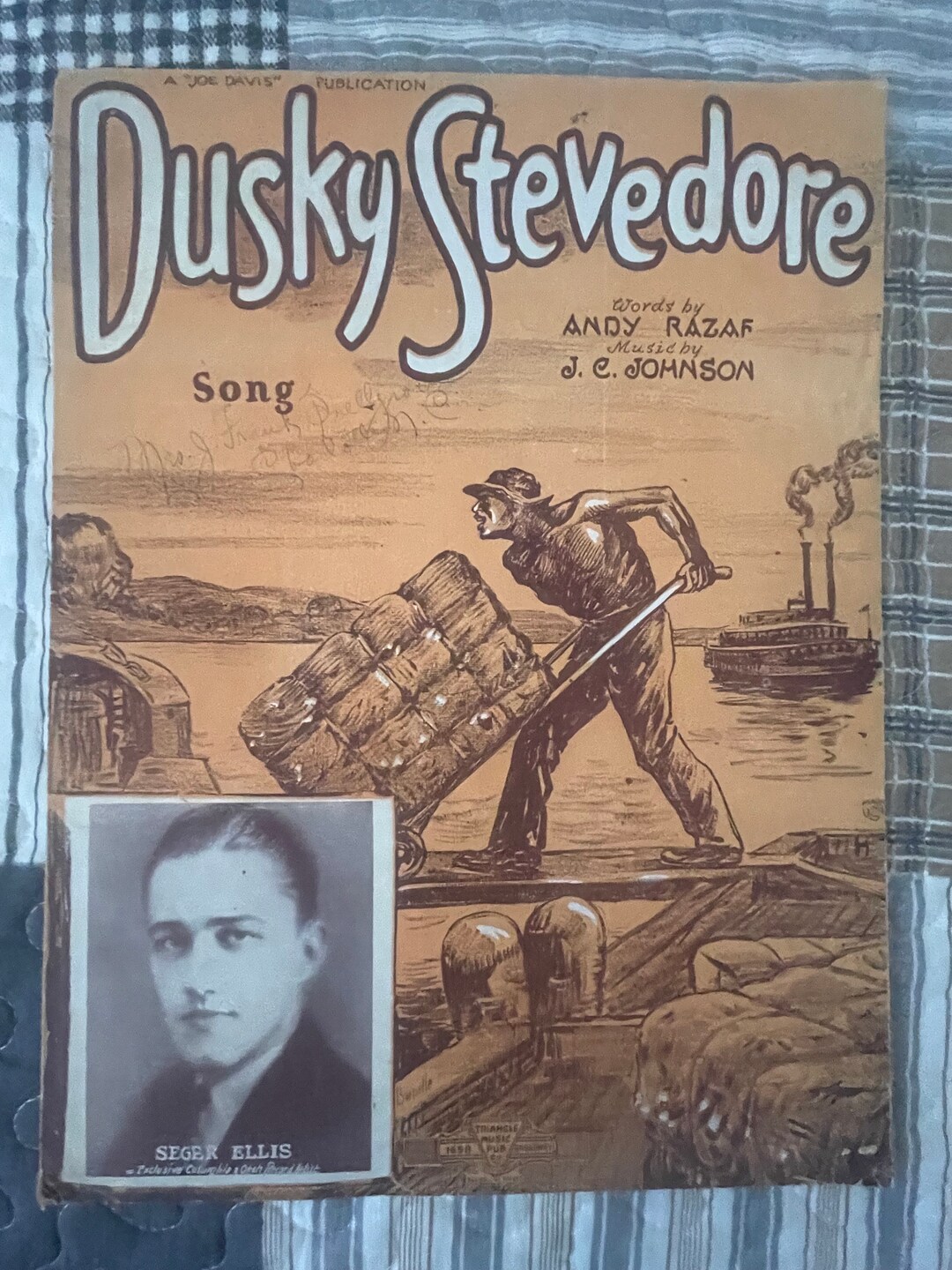 1928, Antique, Sheet Music, Dusky Stevedore, Razaf, Jomnson, Triangle ...