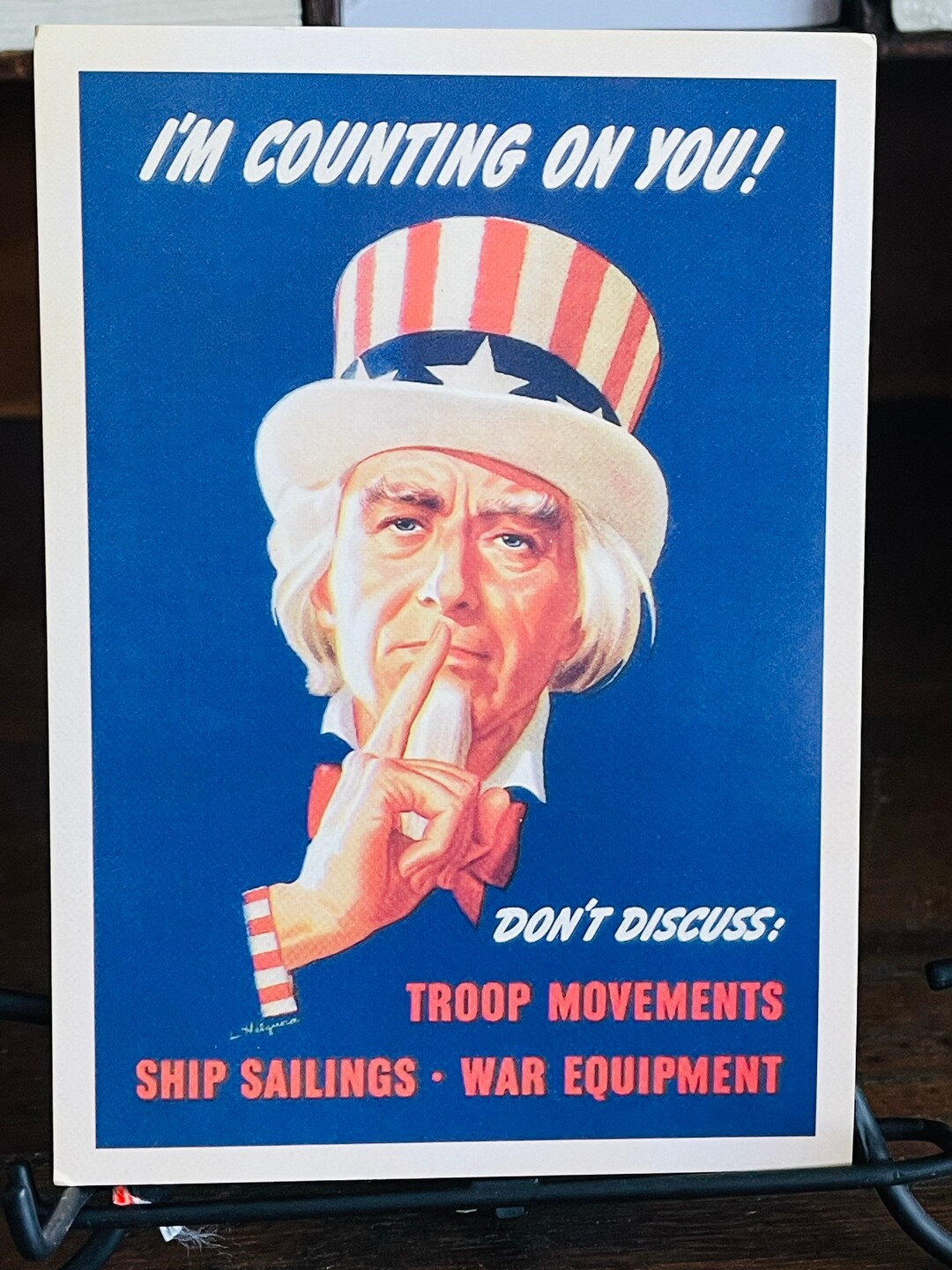 PP3, WW2 Poster Postcard, Im Counting on You, Oversized Postcard, - Etsy
