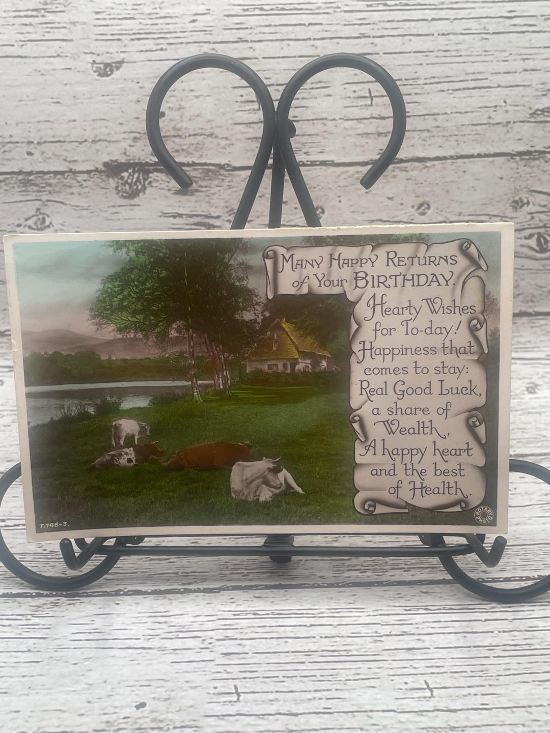 BD73G, Vintage, Birthday, Postcard, Birthday Verde, Country Homestead ...