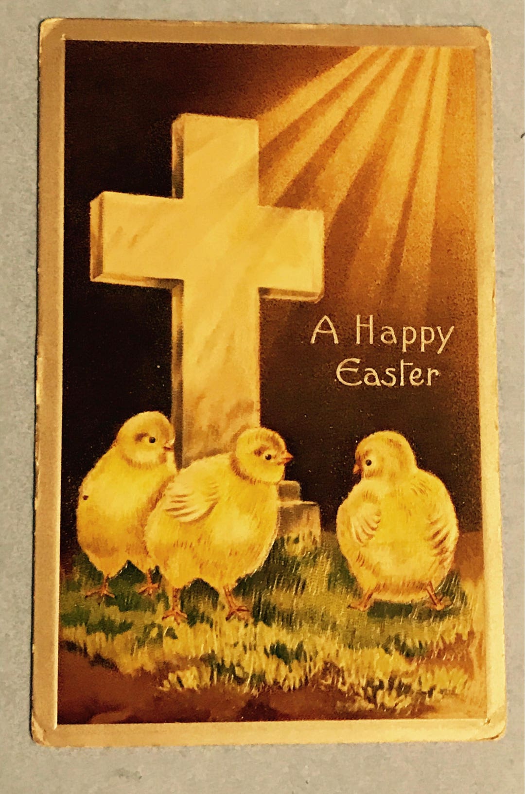 Antique 1900s Easter Postcard, Beautiful Easter Cross in Sunlight ...