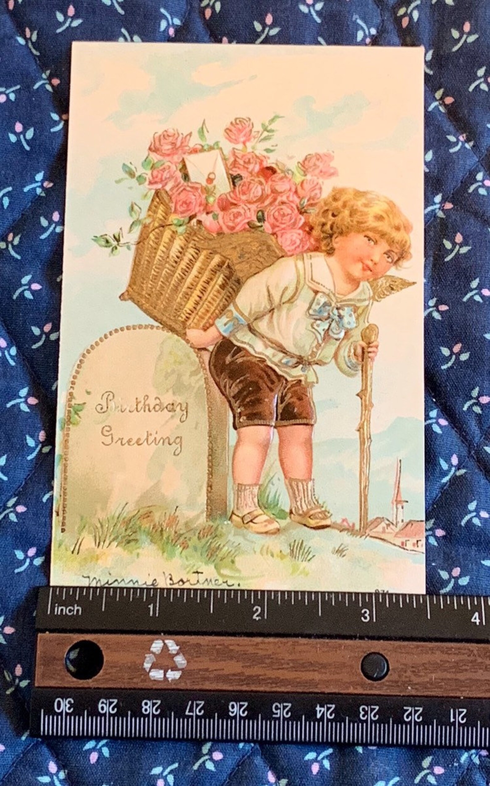 Antique 1900s Embossed Birthday Postcard, Birthday Greetings, Little ...