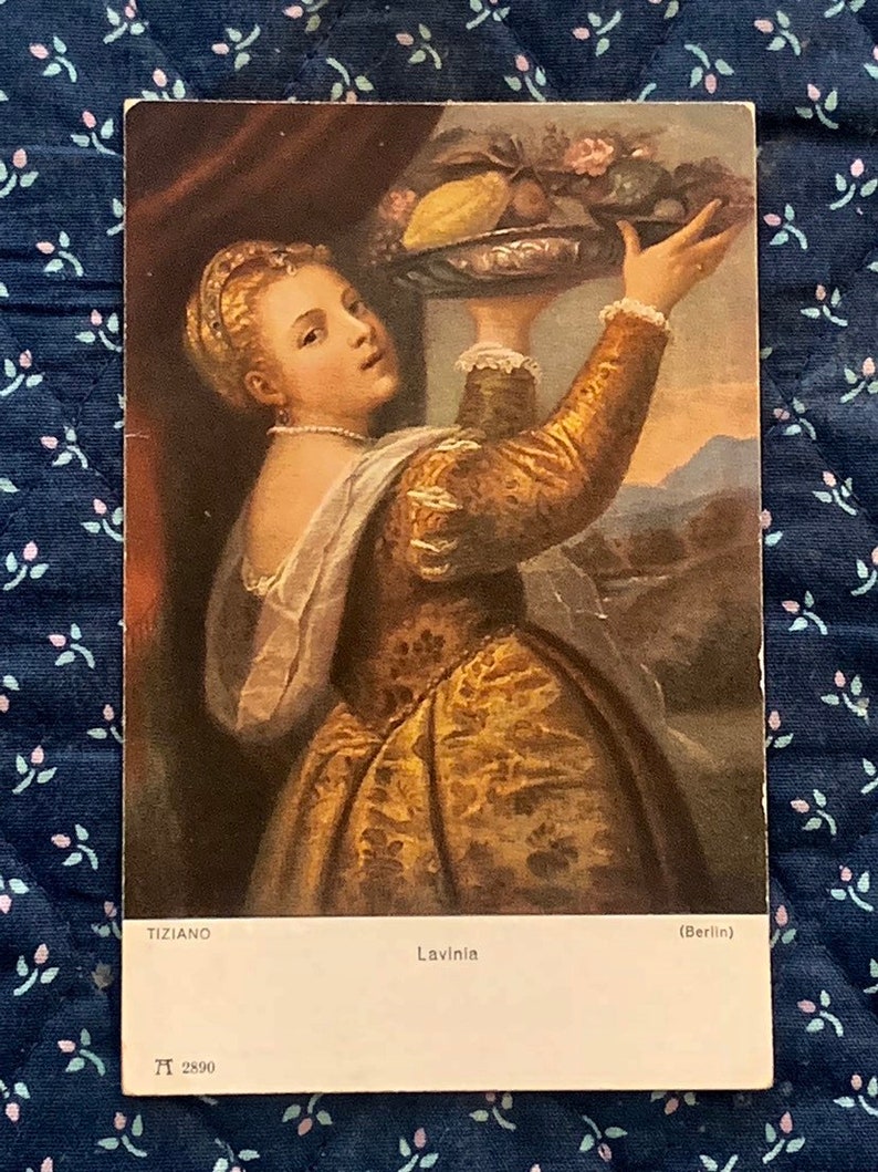 Antique Fine Arts Postcard, Fine Art Painting, Lavinia, Artist Tiziano ...