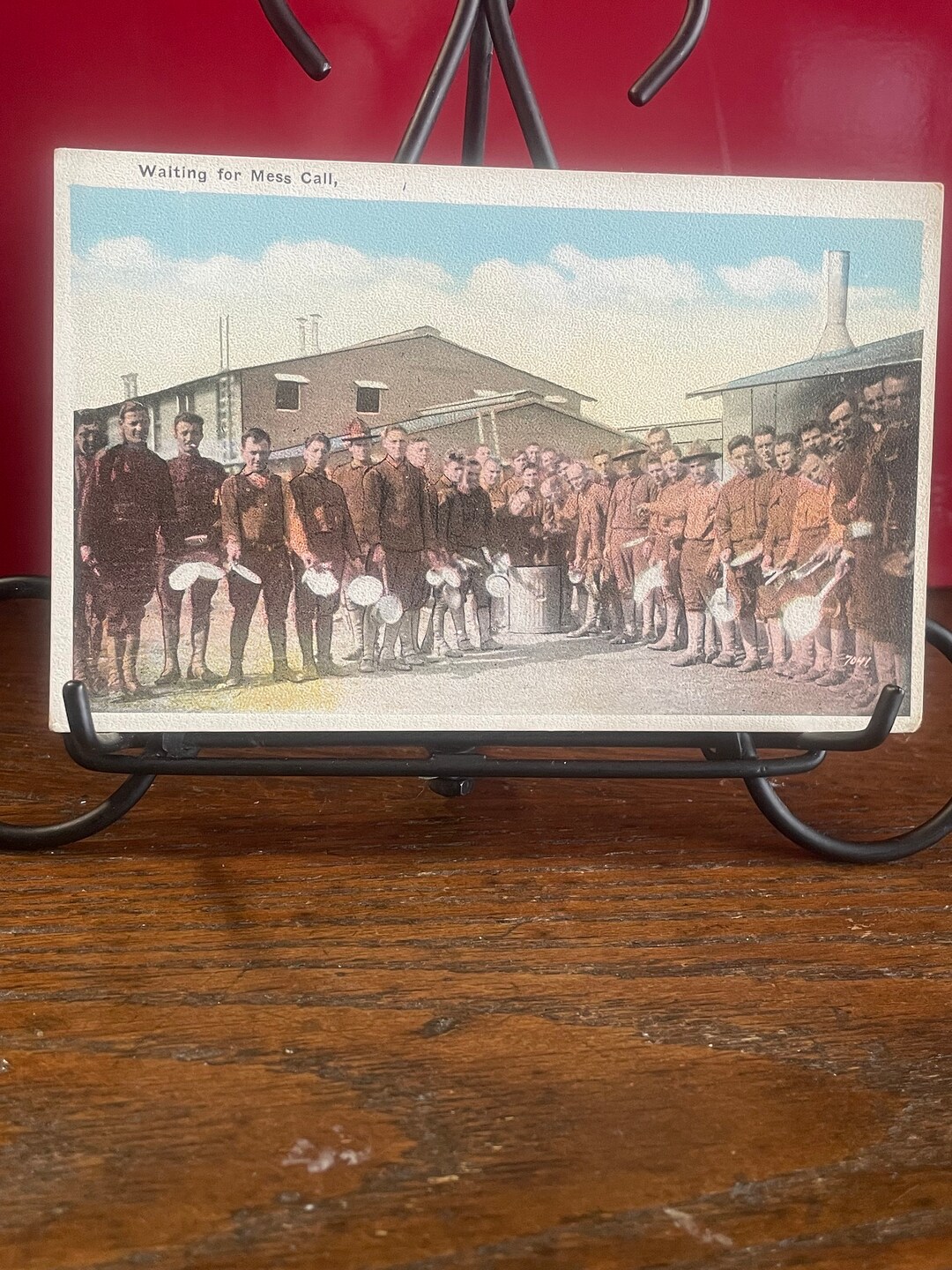 PA6G, Vintage, Patriotic Postcard, Waiting for Mess Call - Etsy