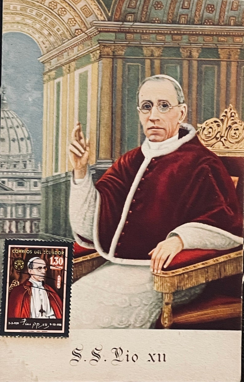 Antique Fine Arts Postcard Fine Art Painting Pope Pius XII - Etsy