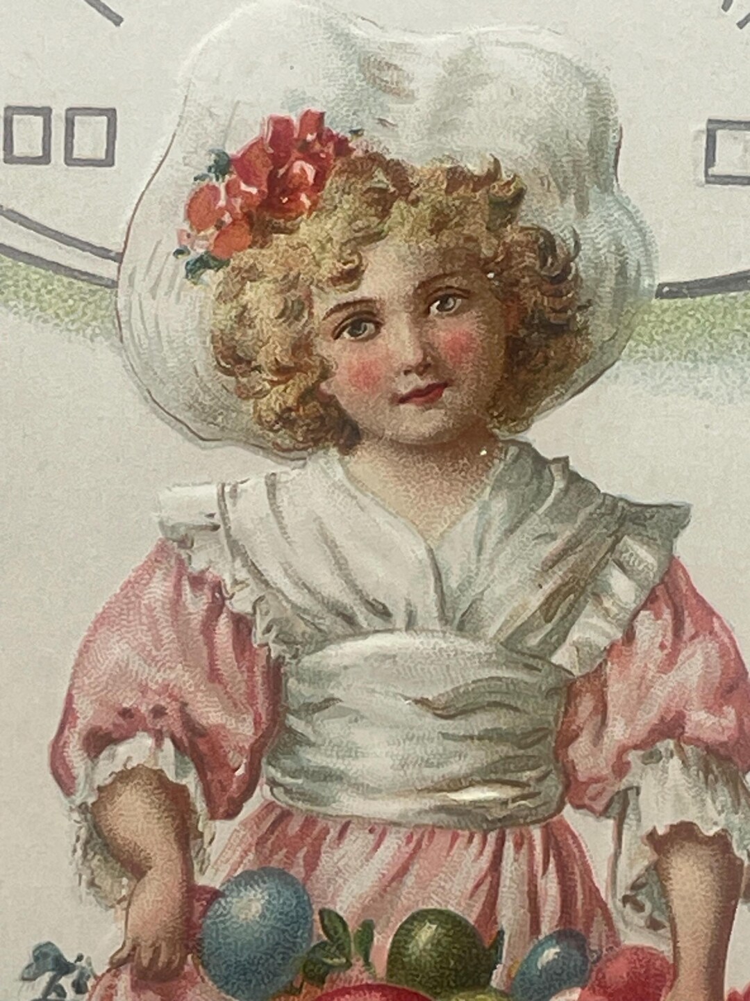 Antique German Easter Postcard: Girl, Chicks, Colored Eggs, 1907-1914 ...