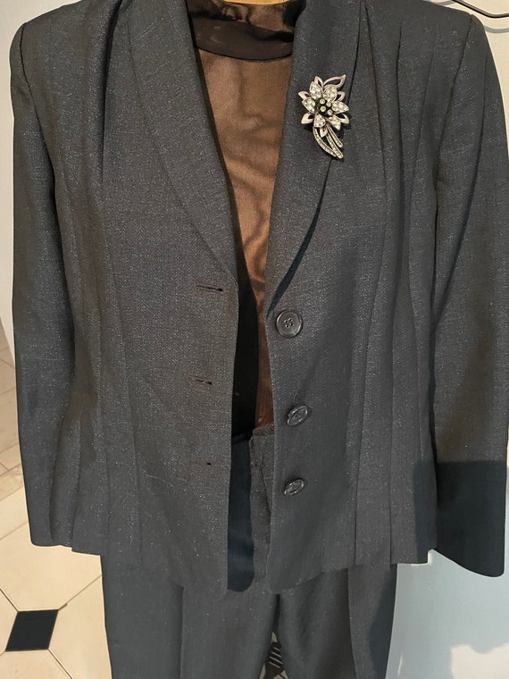 Vintage Metallic Blue Blazer by Le Suit size 10 - Gem