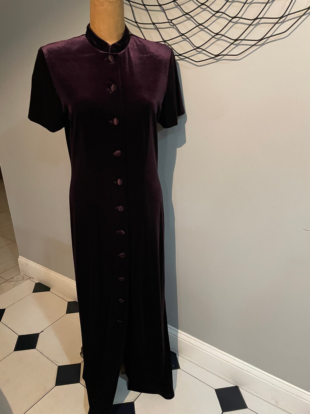 Purple Velvet Oriental Style Dress Made by Jaclyn Hart Size 8 - Etsy