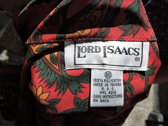Lord Isaacs Paisley, Floral print red vintage shirt! … - Gem