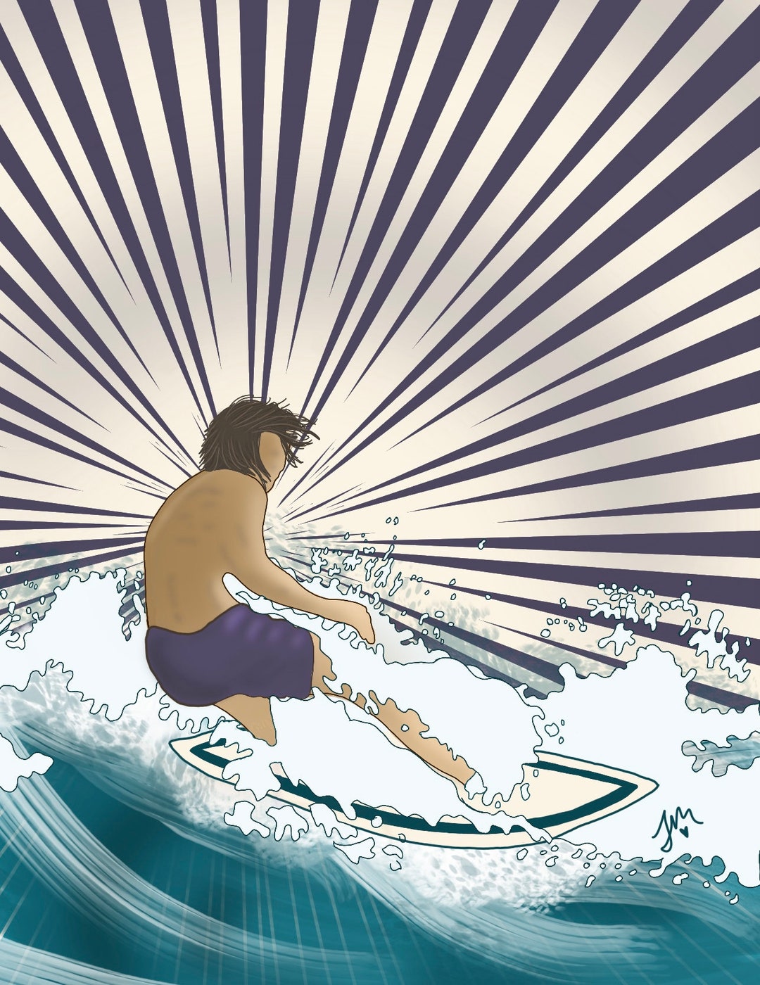 Surfer Boy Motion Print - Etsy