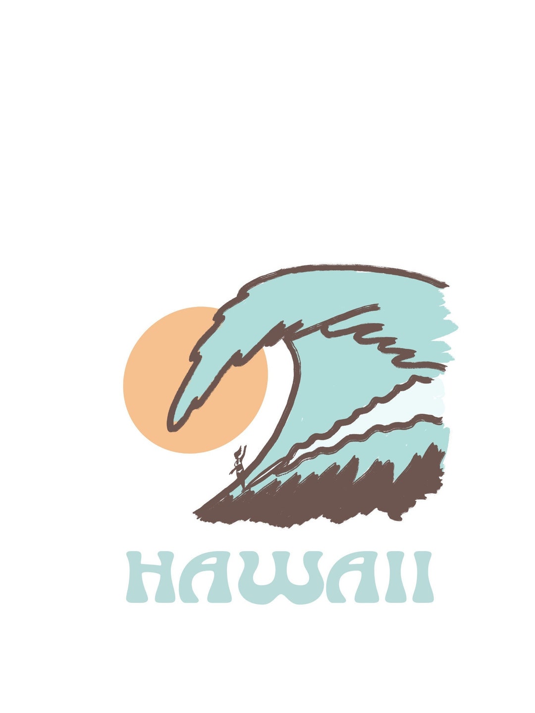 Hawaii Big Wave Print - Etsy