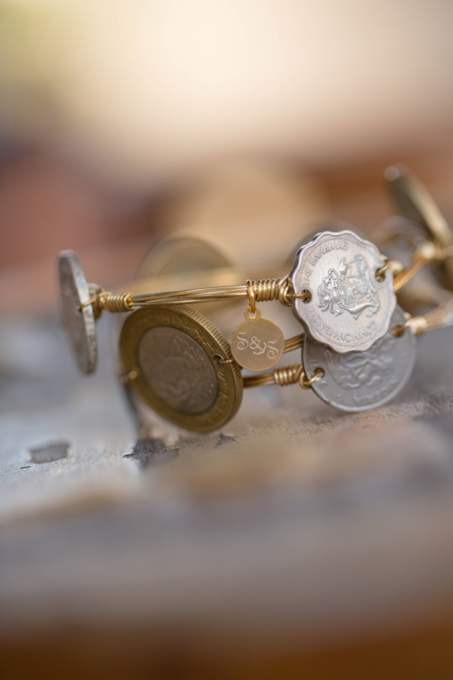 Custom Foreign Coin Bangle Bracelet With Your Personal Coins - Etsy