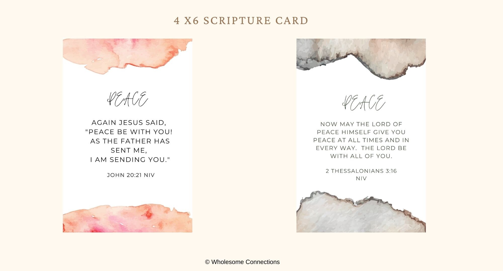 Printable Bible Verse Cards on PEACE - Set Set of 10 - Size 4X6 ...
