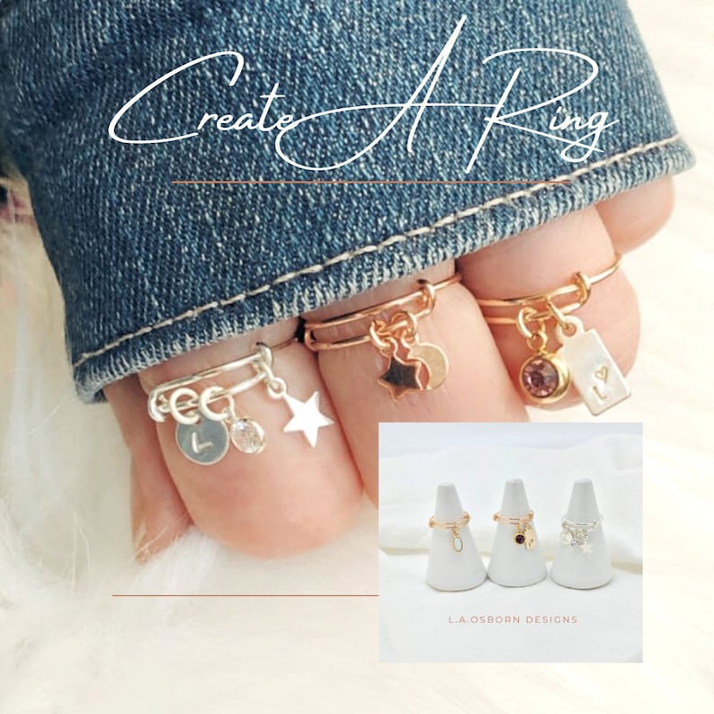CUSTOM CHARM RING Design Your Own Choose Your Charms - Etsy