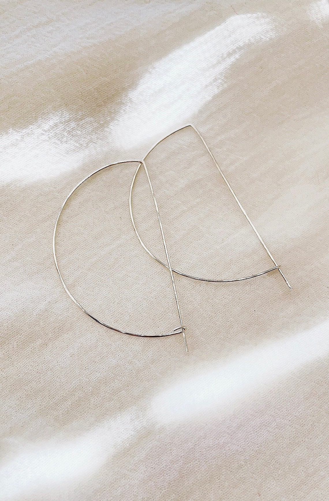 Half Moon Earrings, Wire Jewelry, Hoop Ear, 14k Gold Filled Hoop ...