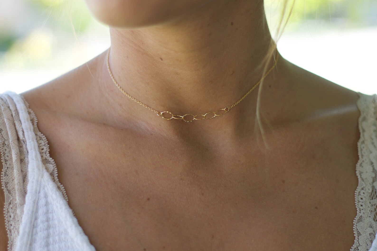 Gold Choker Necklace Dainty Gold Choker Necklace Simple Gold | Etsy