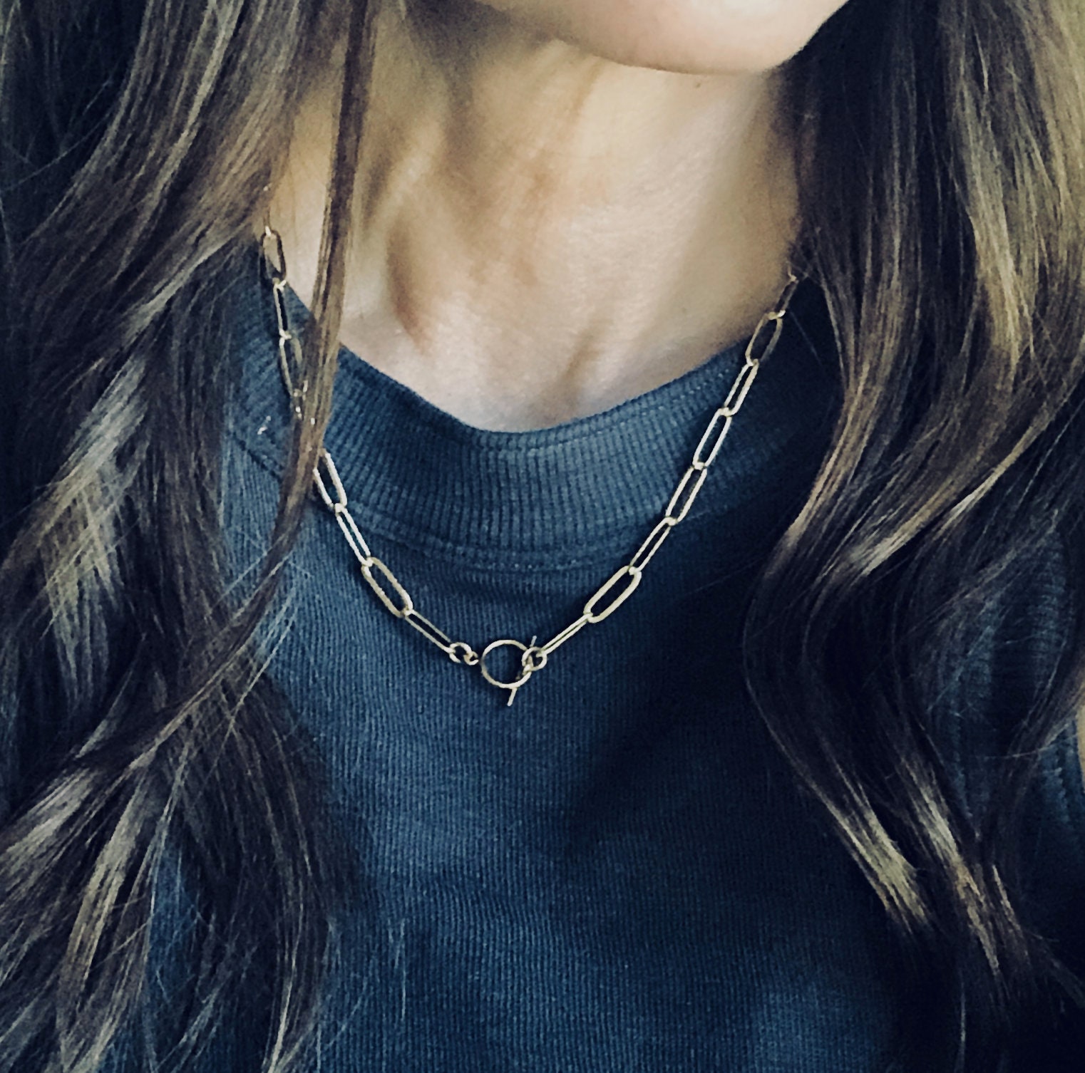 Minimalist Gold Toggle Necklace Clasp Toggle Pendant Toggle | Etsy