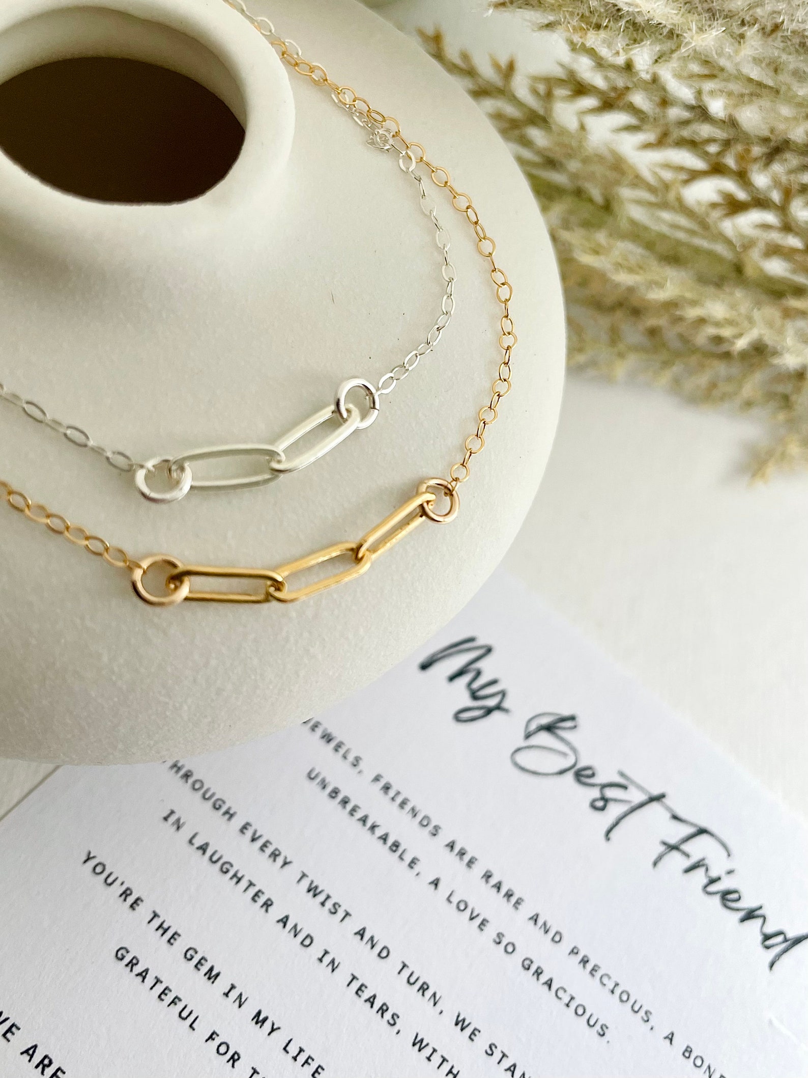 Best Friend Gift Bracelet, Best Friend Jewelry, Interlocking Link ...