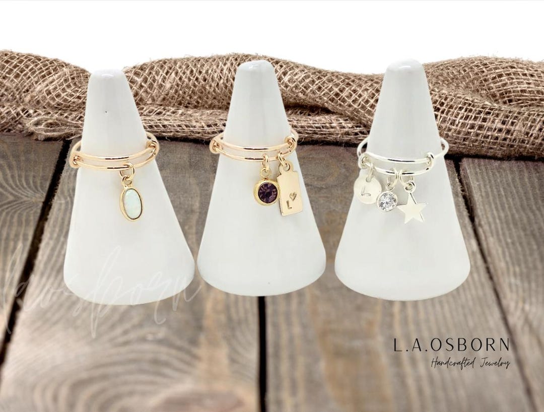 CUSTOM CHARM RING, Design Your Own, Choose Your Charms, Stackable Rings ...