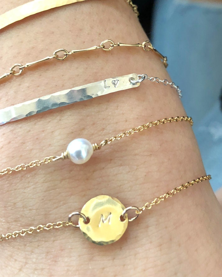 Dainty Gold Bracelet, 14k Gold Filled Bracelet, Delicate Gold Chain ...