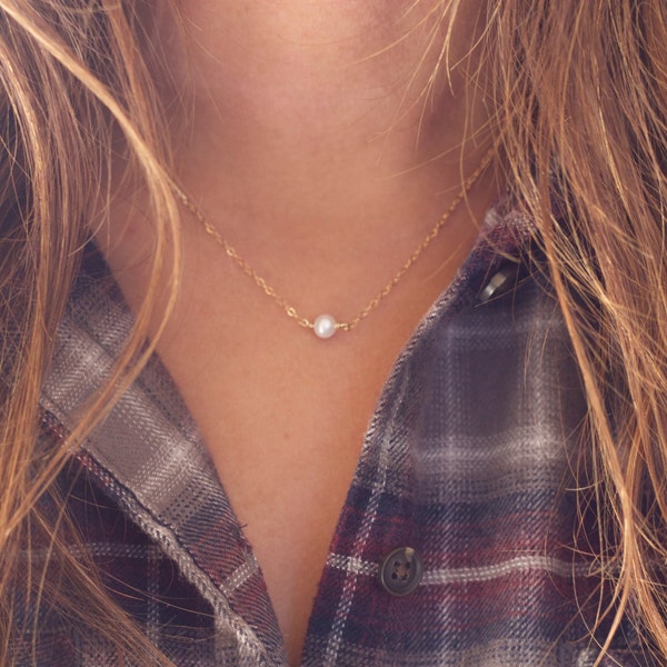 One Pearl Necklace - Etsy