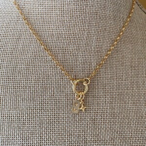 Rolo Chain Charm Necklace, Clicker Clasp, Rolo Link Charm Holder Chain ...