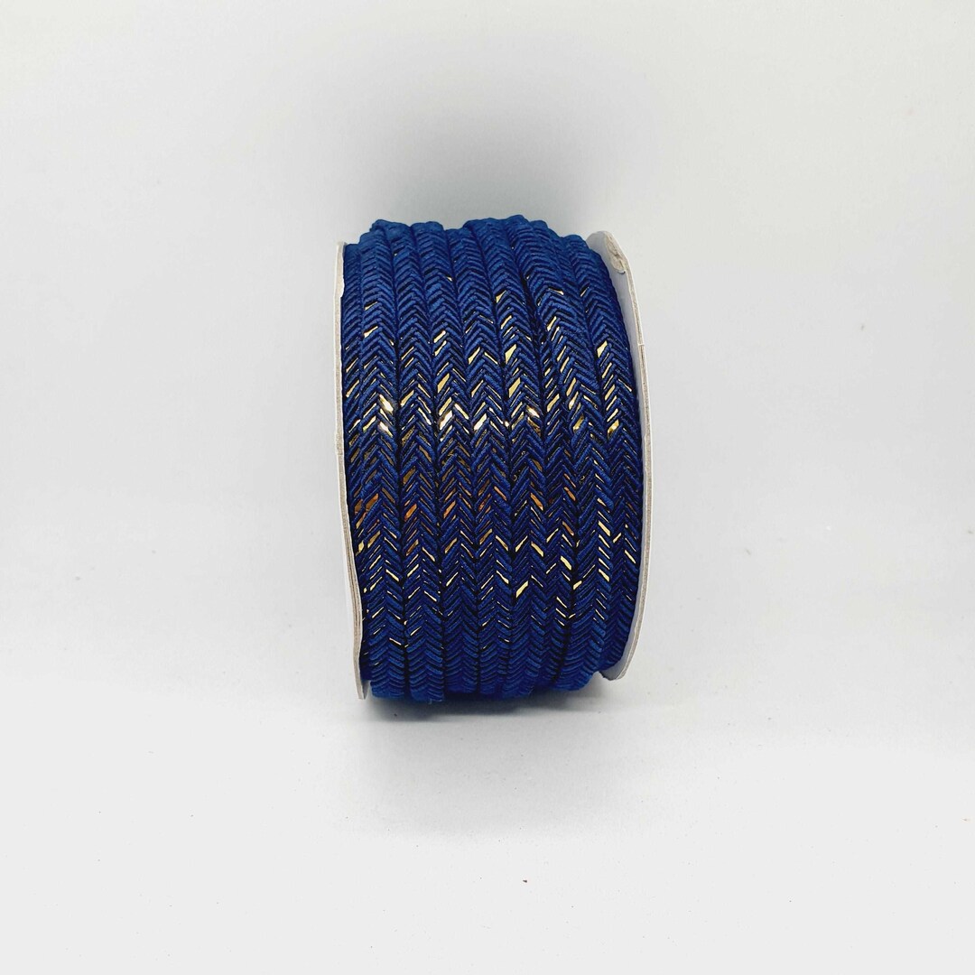 1m 5mm Navy Gold Embroidered Trim Braid - Etsy