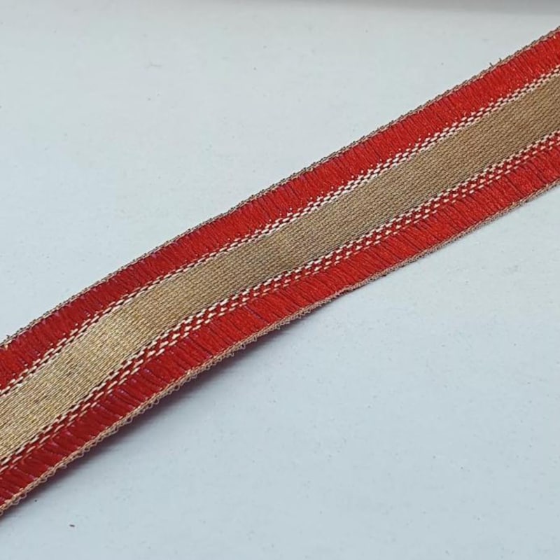 Gold Red Scroll Ribbon - Etsy UK