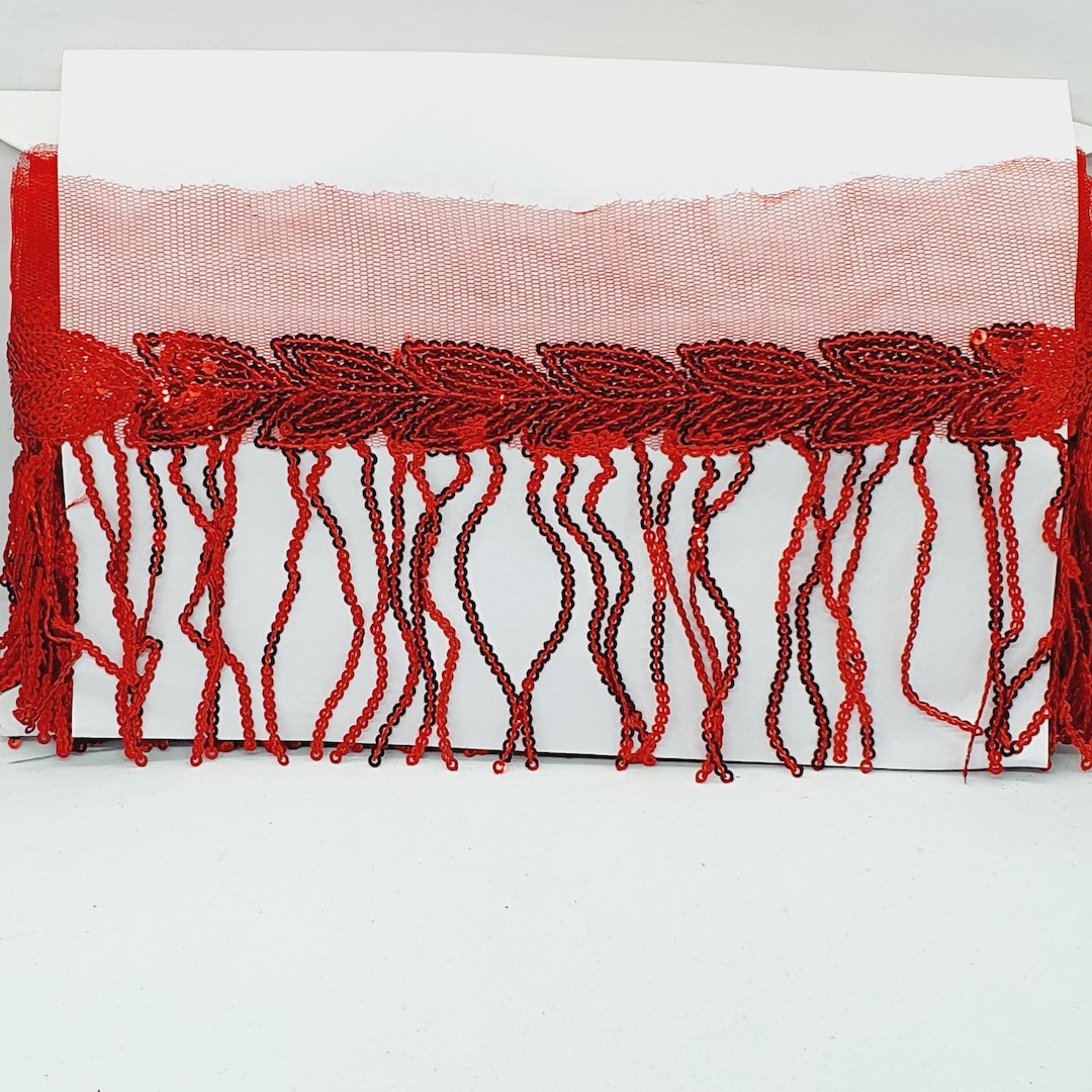 10cm Drop Red Sequin Fringe Fringing - Etsy